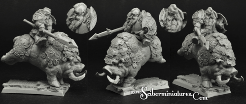 Scibor Monstrous Miniatures 28FM0311 Dwarf Lord Jabraem on War Boar