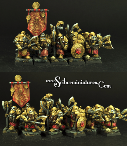 Scibor Monstrous Miniatures 28FM0238 Dwarven Axemen Regiment 10 miniatures