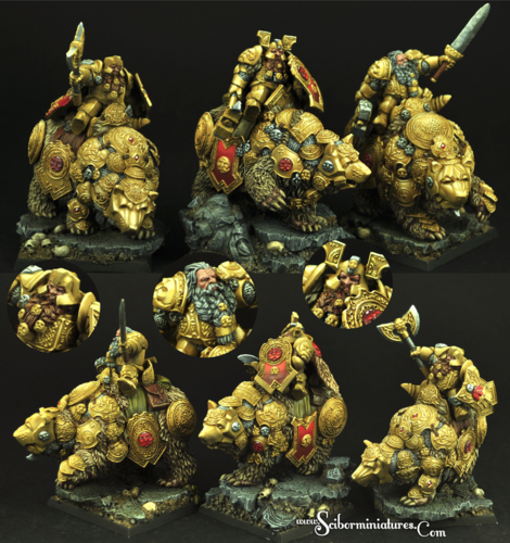 Scibor Monstrous Miniatures 28FM0240 Dwarf War Bears Worriors set2 3