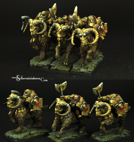 Scibor Monstrous Miniatures 28FM0241 Mountain Rams Riders 3