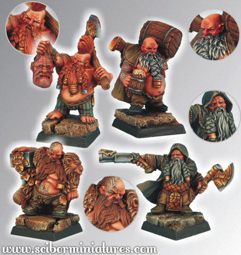 Scibor Monstrous Miniatures 28FM0060 Dwarves New Adventurerd set 4