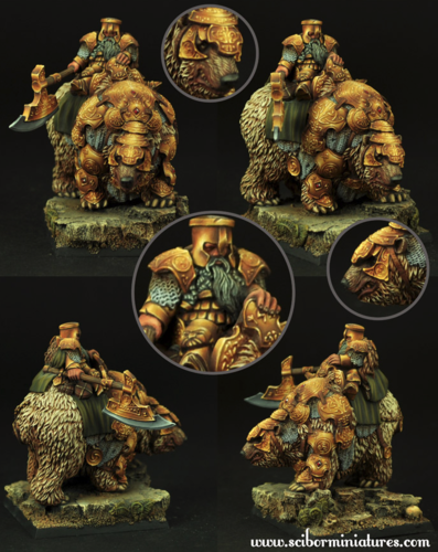 Scibor Monstrous Miniatures 28FM0058 Dwarf Warrior on War Bear #2