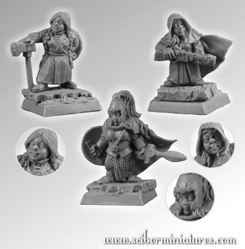 Scibor Monstrous Miniatures 28FM0088 Dwarves Female Characters set1 3