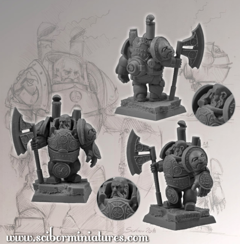 Scibor Monstrous Miniatures 28FM0106 Dwarf Steam Armor #1