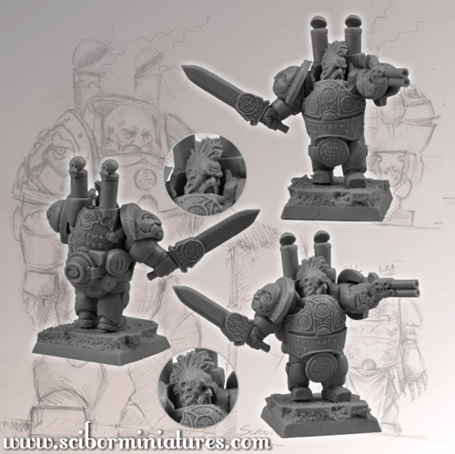Scibor Monstrous Miniatures 28FM0107 Dwarf Steam Armor #2