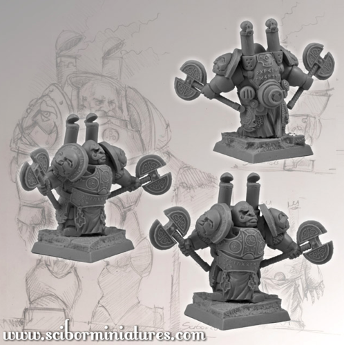 Scibor Monstrous Miniatures 28FM0108 Dwarf Steam Armor #3