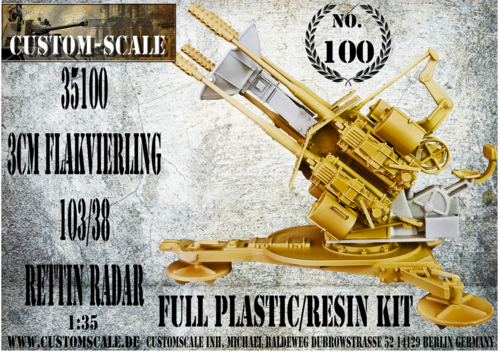 Custom scale 35100 3cm Flakvierling 103-38 Rettin Radar