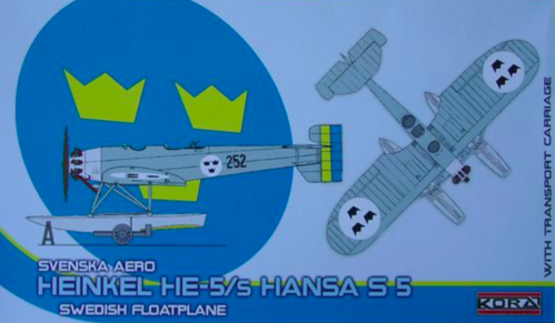 Kora Models 72186 Heinkel He-5s/ S 5 "Hansa" Swedish recce floatplane