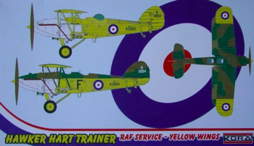 Kora Models 72174 Hawker Hart Trainer-RAF service-yellow wings