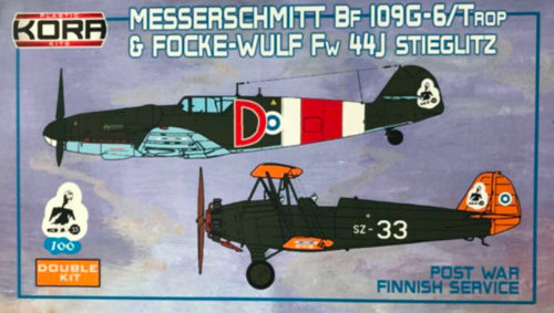 Kora Models KPK72100 Messerschmitt Bf-109G-6/Trop&Focke Wulf Fw44J post war