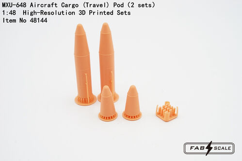 NEW! Fab Scale Fa48144 MXU-648 - Aircraft Cargo Travel Pod (3D-Printed / 2 pcs)