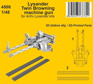 NEW! CMK K4508 Twin Browning Machine Gun for Airfix Westland Lysander (2 pcs / 3D-Printed)