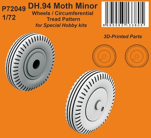 CMK P72049 de Havilland DH.94 Moth Minor - 3D-Printed Wheels Set (for Special Hobby Kits)