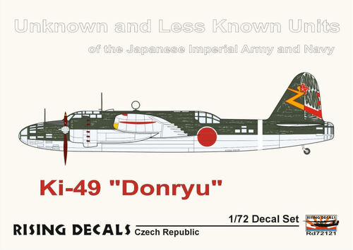 NEW! Rising Decals RD72121 Nakajima Ki-49-II Donryu - 51st Kyoiku Hikoshidan Camouflaged Aircraft (1 Scheme)