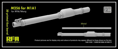 Rye Field Model RM-2100 Gun barrel M256 120mm L/44 for M1A1 Abrams (3D-printed / for Rye Field Model and Meng Kits)