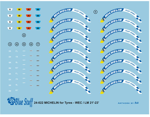 Blue Stuff 24-022 Michelin WEC / LM 2021-2023 - Tyre Markings