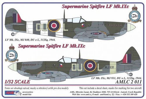 AML C2011 Supermarine Spitfire Mk.IXc - 2 decal versions : DU-L