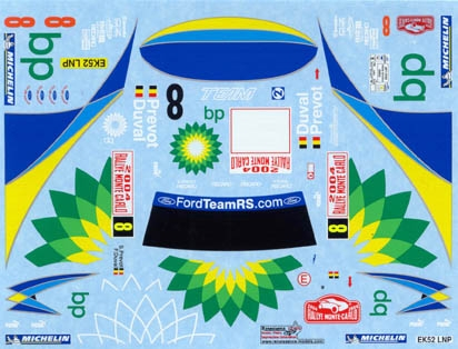Renaissance TK24-216 Ford Focus WRC - Monte Carlo 2004 Duval BP (for Hasegawa Kits)