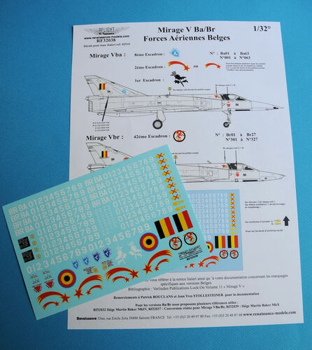 R-Flight RF32038 Dassault Mirage V BA / BR - Belgian Air Force (for Italeri Kits)