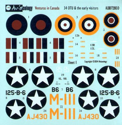 Aviaeology AOD72030 Lockheed PV-1 Ventura in Canada 1: featuring US, RAF, and RCAF examples