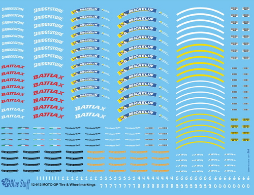 Blue Stuff 12-013 Moto GP Tyres & Wheels markings