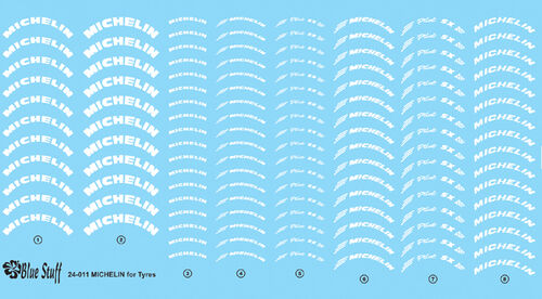Blue Stuff 24-011 Michelin Tyre Markings - Decals Set (for Tamiya Kits)