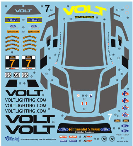 Blue Stuff 24-017 Ford Mustang GT4 - VOLT Road America 2018 (for Tamiya 24354 Kit)