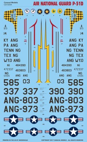 Caracal Models 72054 Air National Guard North American P-51 D Mustang Decals