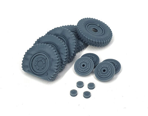 Pimp My Miniatures AFVs35-212 Sd.Kfz 222 late road wheels flat tires type 3 (4pcs + spare for Hobby Boss)