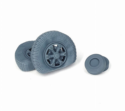 Pimp My Miniatures AFVs35-229 Lancia 3Ro front road wheels flat tires (type 1)