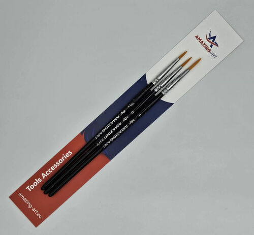 Amazing Art 40306 Set Of 3 Brushes 0, 1, 2/0