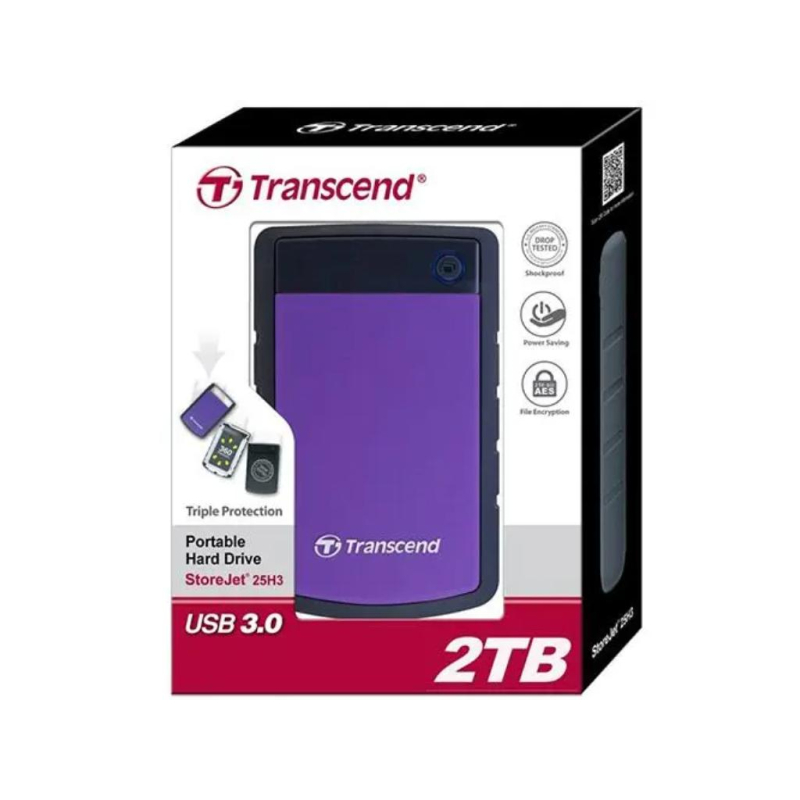 HARD DISK TRANSCEND TS2TSJ25H3P EKSTERNI/2TB/2.5"/USB 3.0/LJUBICASTA