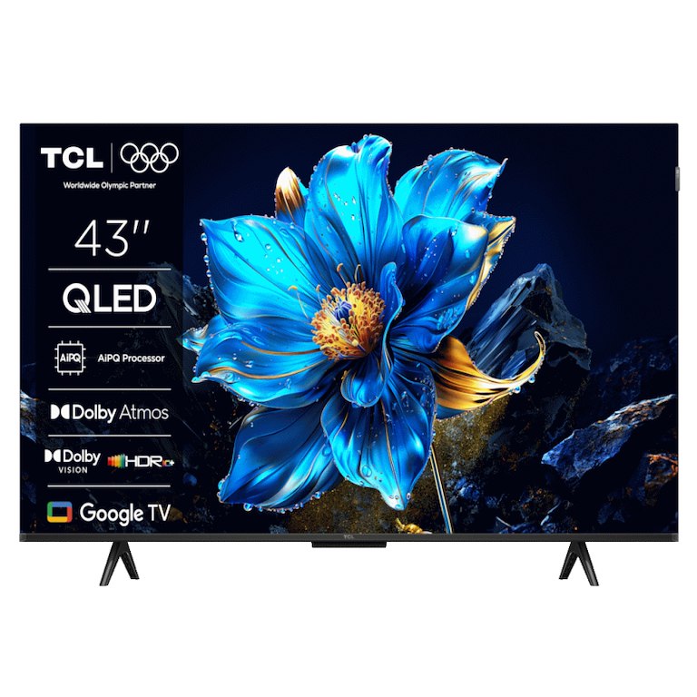 TELEVIZOR TCL 43P7K/QLED/43"/4K UHD/60HZ/GOOGLE TV/CRNA