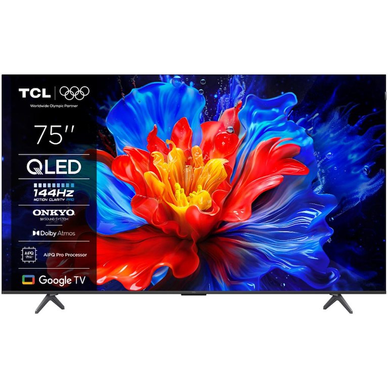 TELEVIZOR TCL 75P8K/QLED/75"/4K UHD/144HZ/GOOGLE TV/CRNA