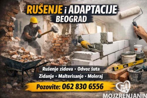 Rušenje zidova i kompletne adaptacije – Beograd, Srem i okolina
