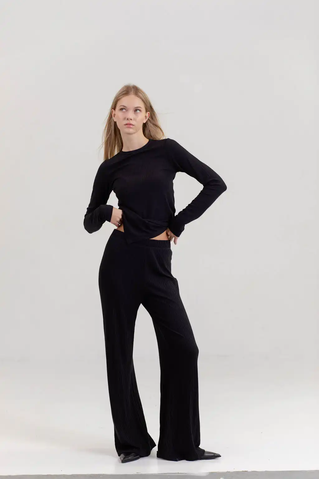 PANTALONE DERBY VISCOSE BLACK