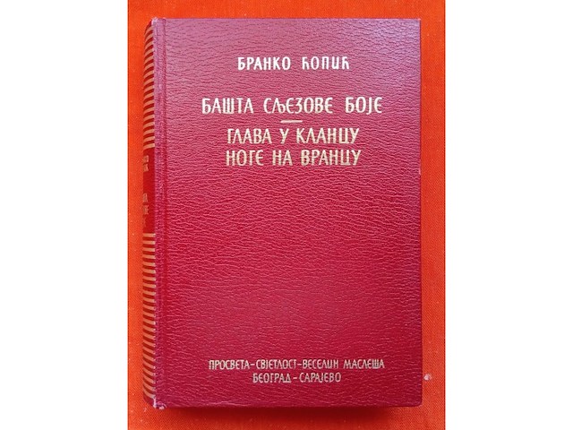 Bašta sljezove boje.Glava u klancu noge na vrancu,Ćopić