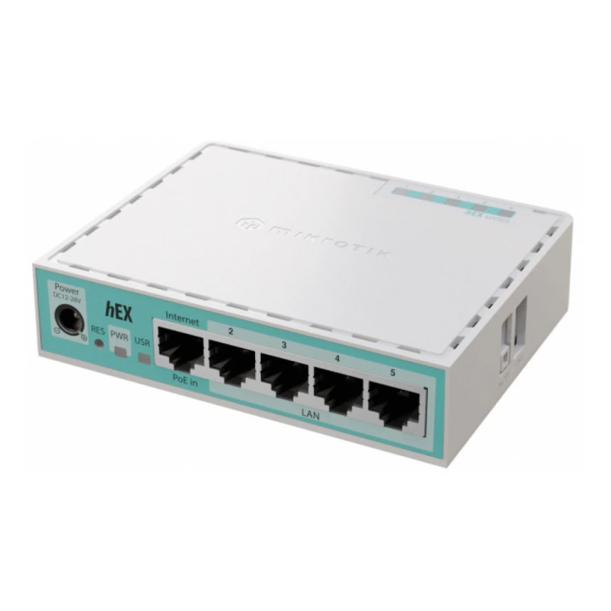 Mikrotik E50UG hEX, 5x Gigabit Ethernet ports, Passive PoE