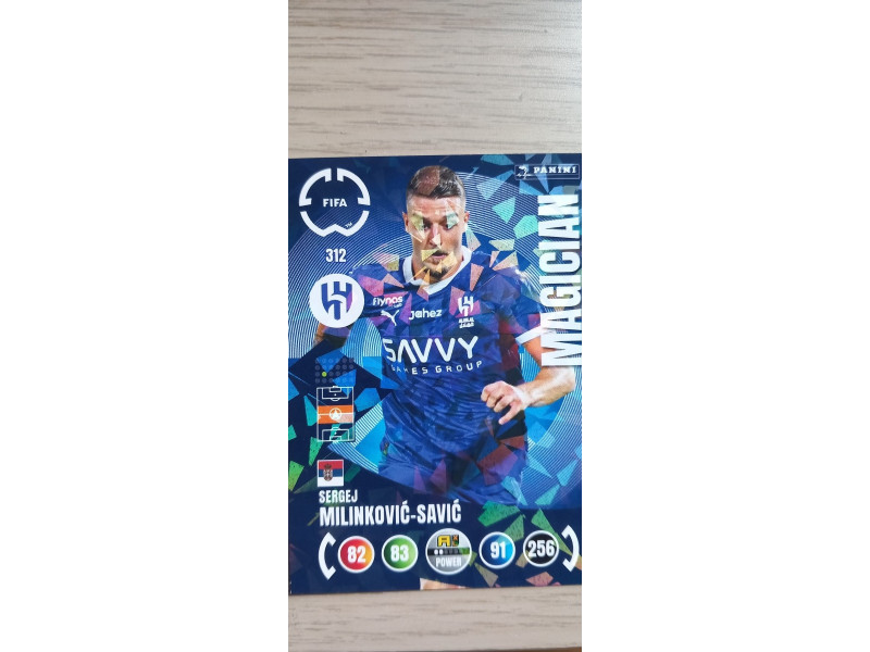 PANINI CLUB WORLD CUP 25 MILINKOVIC SAVIC ADRENALYN 312