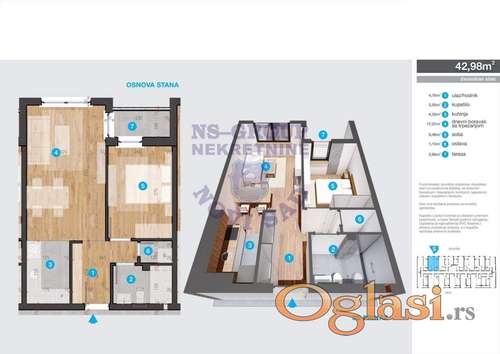 Dvosoban 43m2 Somborski Bulevar