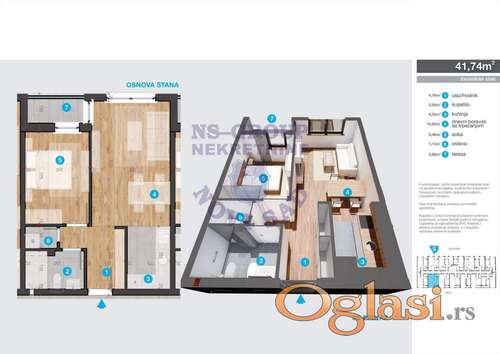 Dvosoban 42m2 Somborski bulevar