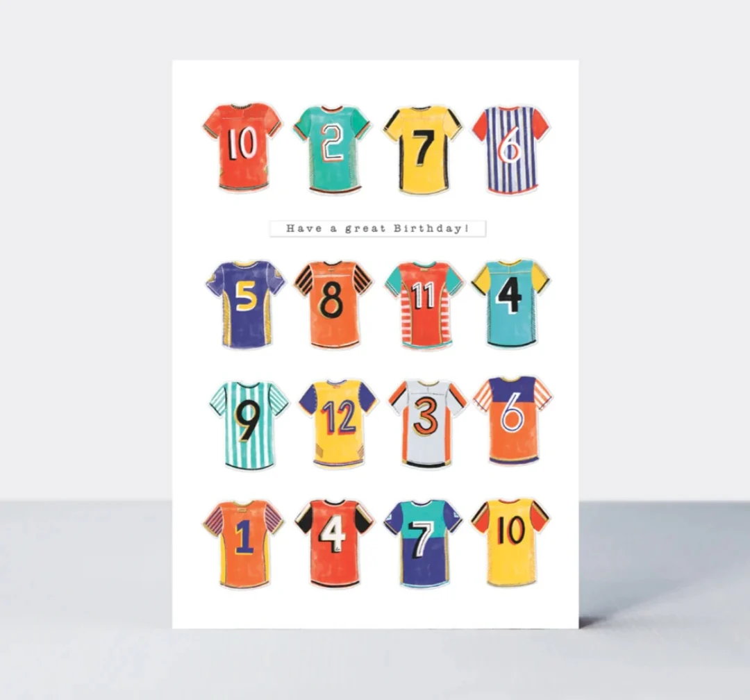 Čestitka -Birthday/Football Shirts