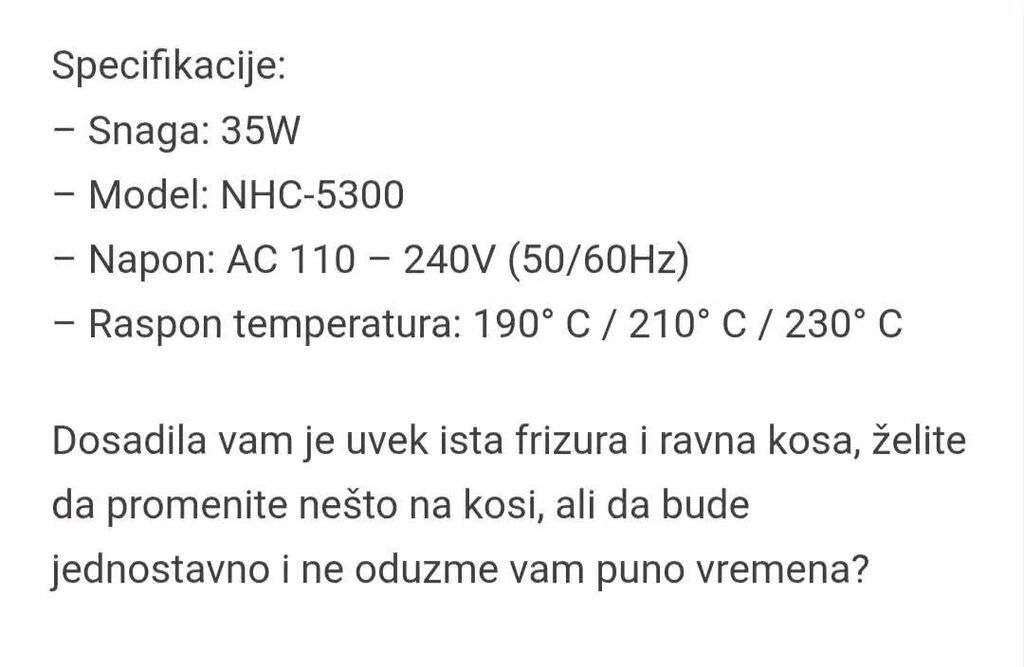 Presa za lokne Samo 2 komada na stanju