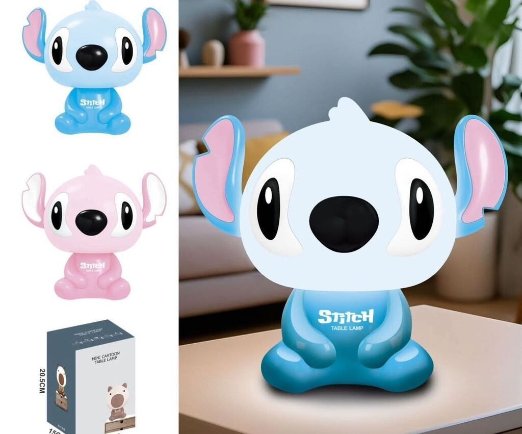 Stona LED lampa u obliku crtvenog lika “Stitch” – mini “cartoon table