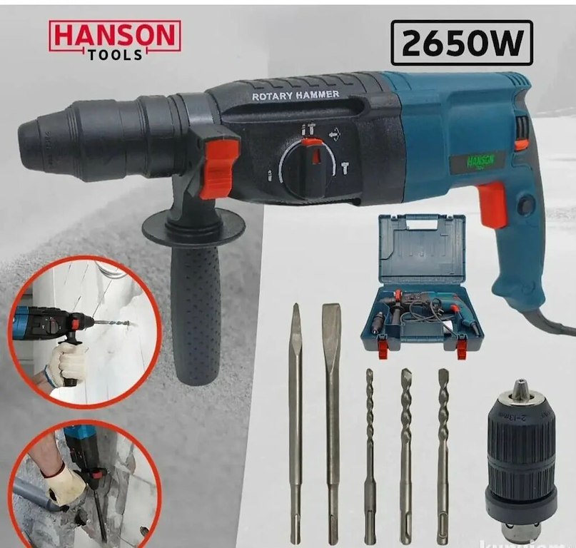 Rotacioni čekić HANSON TOOLS 2650W - Snaga: 2650 W - Funkcije