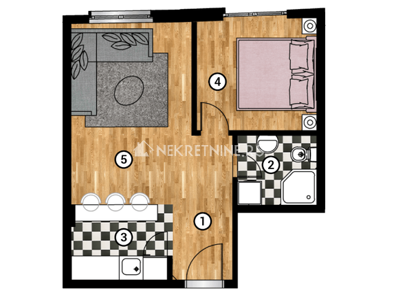 Novogradnja, dvosoban stan 35,22m2, Nova Pazova