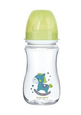 Canpol baby flašica 240ml široki vrat, antikolik - easy start- toys green horse 35/221_gre
