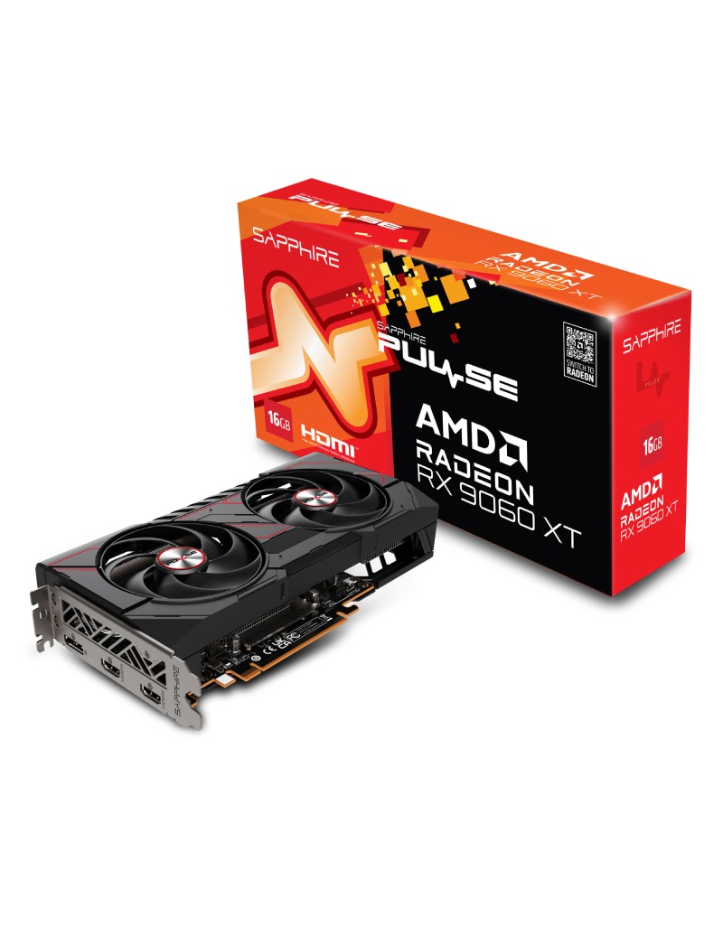 SAPPHIRE AMD Radeon RX 9060 XT 16GB 128bit PULSE RX 9060 XT GAMING OC 16GB (11350-03-20G)
