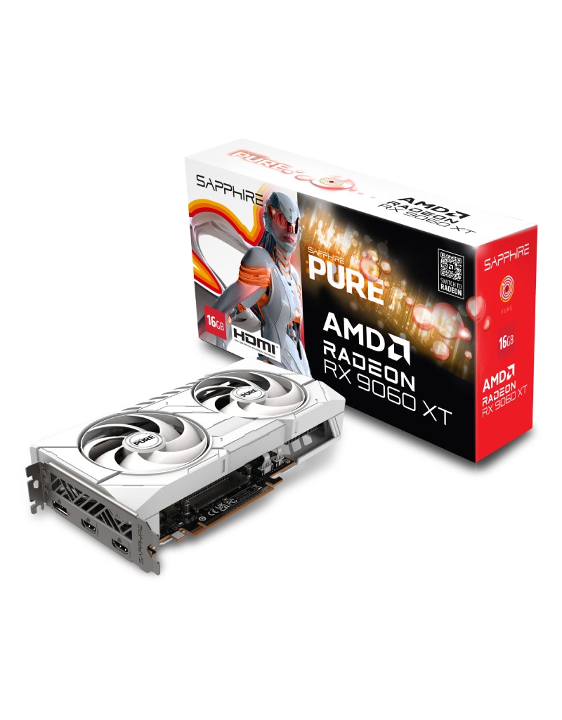 SAPPHIRE AMD Radeon RX 9060 XT 16GB 128bit PURE RX 9060 XT GAMING OC 16GB (11350-02-20G)