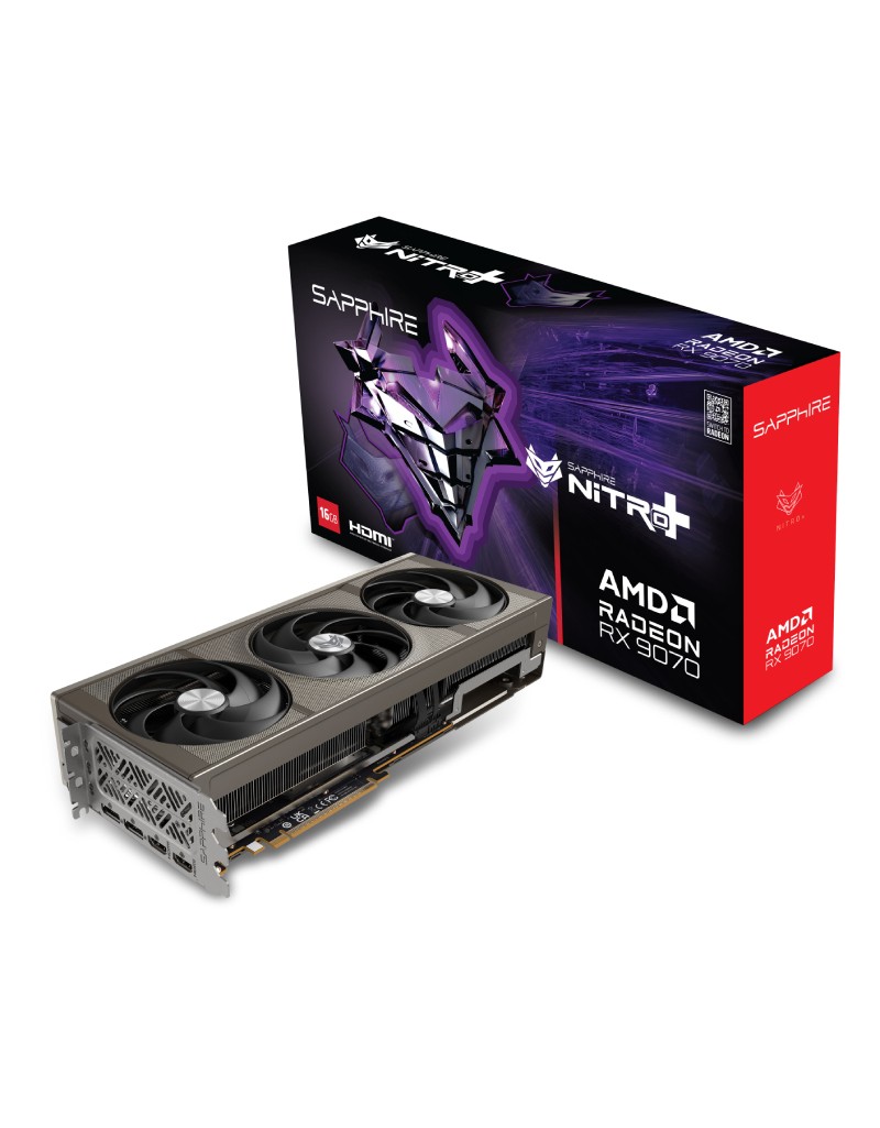 SAPPHIRE AMD Radeon RX 9070 16GB 256bit NITRO+ RX 9070 GAMING OC 16GB (11349-01-20G)
